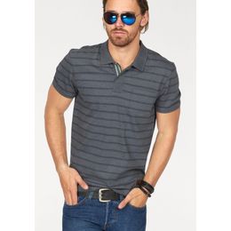 Herren Poloshirt, grau, Gr. L, OCEAN SPORTSWEAR, geringelt, Single Jersey, Obermaterial: 60% Baumwolle, 40% Polyester, Shirts, Kurzarm,