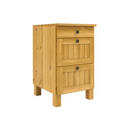 Unterschrank Home Affaire, B:50cm H:85cm T:60cm, beige, Massivholz, K&uuml;che, Schr&auml;nke, "Alby2", Mit Metallgriffen, Breite 50 cm