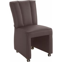 Sessel, B:52cm H:95cm T:71cm, braun, exxpo - SOFA FASHION, Wohnzimmer, Sessel, "Costa, Loungesessel, Hochlehnsessel, auf Rollen, Komfortsitzhöhe