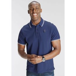 DELMAO Herren Poloshirt, blau, Basic, Gr. L, unifarben, Piqué, Obermaterial: 100% Baumwolle, Shirts, Kurzarm, lockere Passform, Polokragen, für