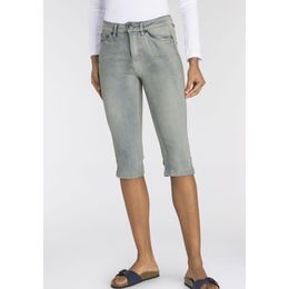 Arizona Damen Caprijeans "mit Schlitz am Saum", blau, Basic, Gr. 54, Denim/Jeans, Obermaterial: 79% Baumwolle, 19% Polyester, 2% Elasthan, Jeans,