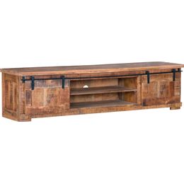 Lowboard GUTMANN FACTORY, B:200cm H:50cm T:47cm, beige, Massivholz, Wohnzimmer, Sideboards, "Kamerun", Kommode, Breite 200 cm