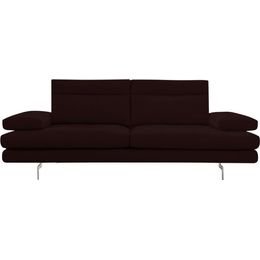 3-Sitzer Calia italia, B:208cm H:90cm T:113cm, braun, Leder BULL (100% Leder), Sofas, "Toby Wing, Designsofa mit hohem Sitzkomfort, bequem und