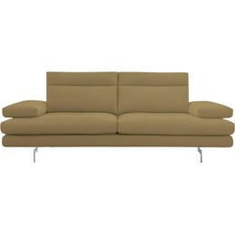 3-Sitzer Calia italia, B:208cm H:90cm T:113cm, braun, Leder ANTARES (100% Leder), Sofas, "Toby Wing, Designsofa mit hohem Sitzkomfort, bequem und