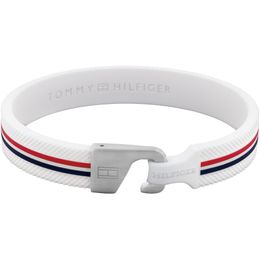 Armband Tommy Hilfiger "CLARK, 2790606, 2790607" Armbänder Gr. Silikon-Edelstahl, weiß-rot-blau-edelstahlfarben Herren