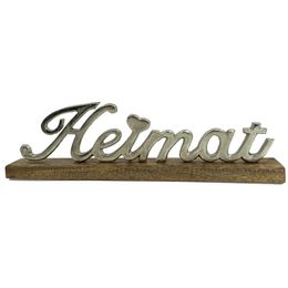 NOOR LIVING Deko-Schriftzug "Heimat", B/H/T: 5cm x 12cm x 40cm, beige, Dekofiguren, aus Holz und Aluminium