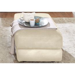 Hocker Calia italia, B:67cm H:44cm T:90cm, beige, Luxus-Microfaser Ginevra (100% Polyester), Wohnzimmer, Hocker, "Gaia, in edlem Design und mit