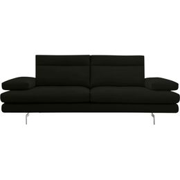 3-Sitzer Calia italia, B:208cm H:90cm T:113cm, schwarz, Leder ANTARES (100% Leder), Sofas, "Toby Wing, Designsofa mit hohem Sitzkomfort, bequem und