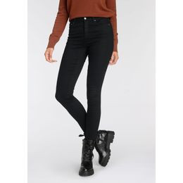 Tamaris Damen High-waist-Jeans, schwarz, Gr. 42, Denim/Jeans, Obermaterial: 63% Baumwolle, 32% Polyester, 5% Elasthan, Jeans, Skinny Fit, modischer