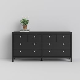 Kommode Home Affaire, B:159,4cm H:79,7cm T:38,4cm, schwarz, Spanplatte, Schlafzimmer, Sideboards, "Madrid, Aufbewahrung, Schubladenschrank,