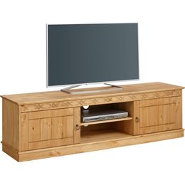 TV-Board Home Affaire, B:160cm H:45cm T:40cm, beige, Massivholz, Sideboards, "Indra", wahlweise in 2 Breiten, Fernsehtisch
