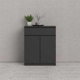 Kommode Inosign, B:80,4cm H:100,4cm T:40cm, schwarz, Spanplatte, Schlafzimmer, Sideboards, "Naia", abgerundete Schubladenkanten auf Metallgleiter,