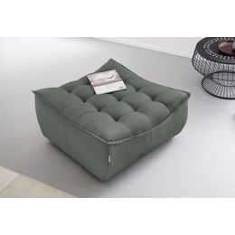 Hocker Calia italia, B:81cm H:42cm T:87cm, grau, Luxus-Microfaser Selfie (100% Polyester), Garten, Hocker, "Banjo, Designhocker in toller Optik und