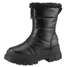 Buffalo Damen Winterboots "ASPHA QUILT ZIP VEGAN", Gr. 40, schwarz, Nylon, Schuhe, Schlupfboots, Winterstiefelette, Snowboot mit Warmfutter