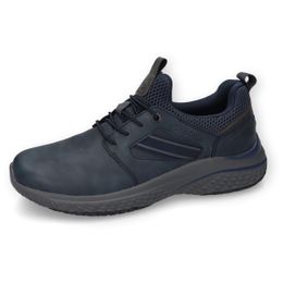 Herren Sneaker, Dockers by Gerli, Gr. 43, blau, Lederimitat, Mesh, Schuhe, Freizeitschuh, Schnürschuh mit weich gepolsterter Innensohle