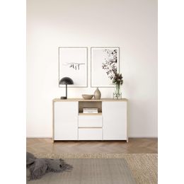 Sideboard Inosign, B:148,6cm H:83,8cm T:48,1cm, braun, Spanplatte, Wohnzimmer, Sideboards, "Next Anrichte, Kommode, Stauraum", 2 Türen, 2 Schubladen,