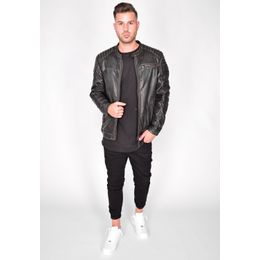 Mustang Herren Lederjacke "31020234", schwarz, Gr. M, Obermaterial: 100% Lammleder; Innenfutter: 60% Baumwolle, 40% Polyester; F&uuml;llung: 100%