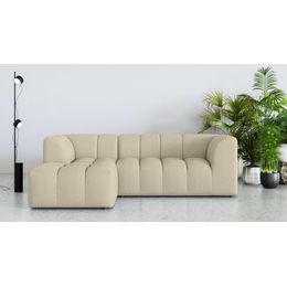 Ecksofa Home Affaire, B:255cm H:81cm T:177cm, grau, 100% Polyester, Wohnzimmer, Sofas, "Tuure", L-Form, mit Welllenunterfederung
