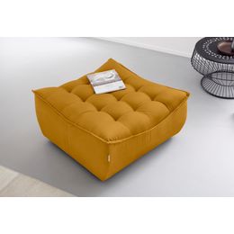 Hocker Calia italia, B:81cm H:42cm T:87cm, braun, Luxus-Microfaser Selfie (100% Polyester), Garten, Hocker, "Banjo, Designhocker in toller Optik und