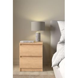 Nachttisch Inosign, B:40,4cm H:49,5cm T:50cm, braun, Schlafzimmer, Tische, "Naia", Eleganter Nachttisch mit 2 Schubladen