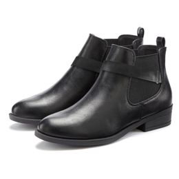 Vivance Damen Chelseaboots, Gr. 38, schwarz, Obermaterial: 100% Lederimitat. Decksohle: 100% Textilmaterial. Futter: 100% Textilmaterial. Laufsohle: