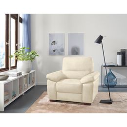 Sessel Calia italia, B:100cm H:92cm T:94cm, beige, Luxus-Microfaser Ginevra (100% Polyester), Wohnzimmer, Sessel, "Gaia, in edlem Design und mit