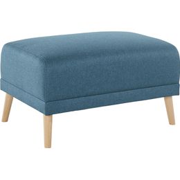 Polsterhocker Home Affaire, B:86cm H:45cm T:60cm, blau, 100% Polyester, Hocker, "Granbo", passend zur Polsterserie "Granbo", Federkern