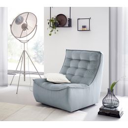 Sessel Calia italia, B:81cm H:88cm T:102cm, grau, Luxus-Microfaser Selfie (100% Polyester), Wohnzimmer, Sessel, "Banjo, Designsessel mit