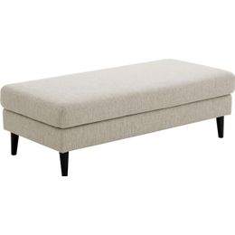 Hocker, B:133cm H:42cm T:63cm, beige, ATLANTIC HOME COLLECTION, Garten, Hocker, "Rekvik", XXL-Hocker, mit Massivholzf&uuml;&szlig;en, passend zur Rekvik-Serie
