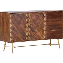 Sideboard GUTMANN FACTORY, B:130cm H:80cm T:42cm, braun, Wohnzimmer, Sideboards, "Marbella", Kommode, Breite 130 cm