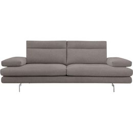 3-Sitzer Calia italia, B:208cm H:90cm T:113cm, grau, Synthetische Faser (100% Polyester), Sofas, "Toby Wing, Designsofa mit hohem Sitzkomfort, bequem