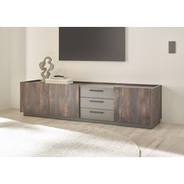 Lowboard Inosign, B:200cm H:50cm T:45cm, braun, Wohnzimmer, Sideboards, "LARGO", mit Soft-Close-Funktion, Breite ca. 200 cm