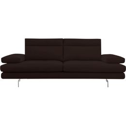 3-Sitzer Calia italia, B:208cm H:90cm T:113cm, braun, Leder ANTARES (100% Leder), Sofas, "Toby Wing, Designsofa mit hohem Sitzkomfort, bequem und