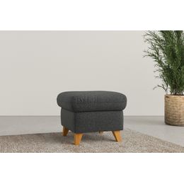 Polsterhocker Home Affaire, B:58cm H:48cm T:58cm, grau, 100% Polyester, Hocker, "Trelleborg", passend zur Serie "Trelleborg", incl. Stauraum