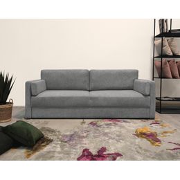 Schlafsofa Home Affaire, B:218cm H:86cm T:103cm, grau, 90% Polyester, 10% Nylon, Kinderzimmer, Sofas, "Calrence", mit aufklappbarer Bettfunktion,