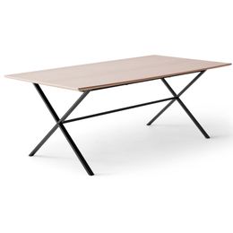 Esstisch, B:210cm H:73,5cm T:100cm, beige, HAMMEL FURNITURE, Tischplatte: Wei&szlig; pigmentiertes, matt lackiertes Eichenfurnier (MDF-Kante natur),