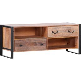 Lowboard GUTMANN FACTORY, B:125cm H:50cm T:42cm, beige, Massivholz, Wohnzimmer, Sideboards, "Clint", Kommode, Breite 125 cm