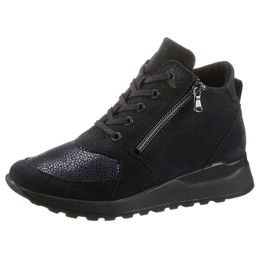 Waldl&auml;ufer WALDL&Auml;UFER Damen Schn&uuml;rboots "HIROKO Soft", Gr. 4,5, blau, Glattleder, Textil, Veloursleder, Schuhe, Keilboots, Komfortschuh, Bequemschuh mit