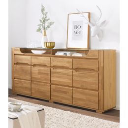Sideboard Home Affaire, B:200cm H:95cm T:40cm, braun, Holzwerkstoff, Wohnzimmer, Sideboards, "Denis", Breite 200 cm