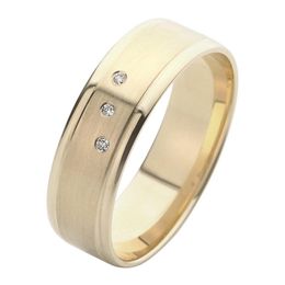 Firetti Damen Trauring "Schmuck Geschenk Gold 375 Hochzeit Ehering Trauring "LIEBE"", 22, 0,02 SI = kleine Einschlüsse mit Brillanten, Gelbgold 585,
