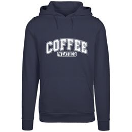 F4NT4STIC Damen Kapuzenpullover "Coffee Weather Winter Holiday Christmas", blau, Gr. M, Obermaterial: 65% Baumwolle, 35% Polyester, Pullover, Premium