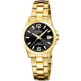 Festina Damen Quarzuhr, gold, Armbanduhren, Armbanduhr, Damenuhr, Swiss Made, Edelstahlarmband, analog, Tag