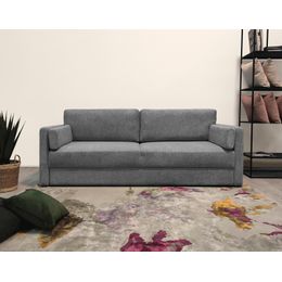 Schlafsofa Home Affaire, B:218cm H:86cm T:103cm, grau, 90% Polyester, 10% Nylon, Kinderzimmer, Sofas, "Calrence", mit aufklappbarer Bettfunktion,