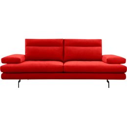3,5-Sitzer Calia italia, B:228cm H:90cm T:113cm, rot, Mikrofaser mit Nubuk Optik (100% Polyester), Sofas, "Toby Wing, italienisches Designsofa, super