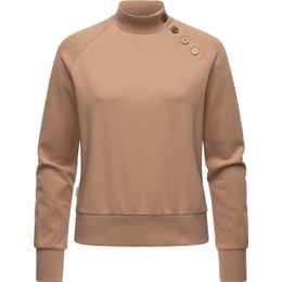 Ragwear Damen Sweatshirt "Majjorka Solid", beige, Gr. XXL, Sweatware, Material: 70% Baumwolle, 30% Polyester, Sweatshirts, Damen Langarmshirt mit
