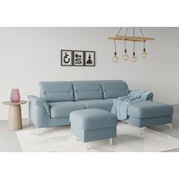 Sit & More Stauraumhocker SIT & MORE, B:58cm H:48cm T:58cm, blau, 90% Polyester, 10% Polyamid, Hocker, "Sinatra", Sitzfl&auml;che ist abnehmbar, chromfarbene