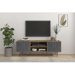 Lowboard Inosign, B:160cm H:55cm T:40cm, grau, MDF, Massivholz, Wohnzimmer, Sideboards, "Adeen", Kommode im zeitlosen Design
