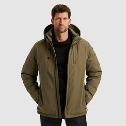 PME-Legend PME LEGEND Herren Outdoorjacke "Semi long jacket STEARPACKER Ottoman", braun, Gr. XL, unifarben, Web, Obermaterial: 100% Polyester, Jacken, mit Kapuze