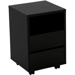 Rollcontainer Inosign, B:40cm H:62cm T:40cm, schwarz, ABS-Kunststoff, Holzwerkstoff, Spanplatte, B&uuml;ro, Rollwagen, "Agapi", B&uuml;rocontainer im modernen
