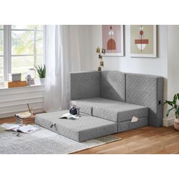 Sessel, B:75cm H:44cm T:65cm, grau, ATLANTIC HOME COLLECTION, Sessel, "Lenny", Sessel als Faltmatratze mit G&auml;stebettfunktion